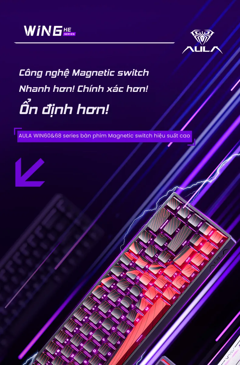 Bàn Phím Gaming AULA Win 60 HE MAX RGB | Rapid trigger, Chính hãng, Giá rẻ | Gearshop